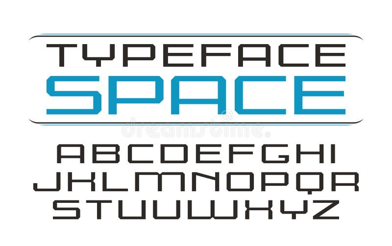 Fonte Quadrada Do Sanserif No Estilo Do Computador Ilustração do Vetor ...