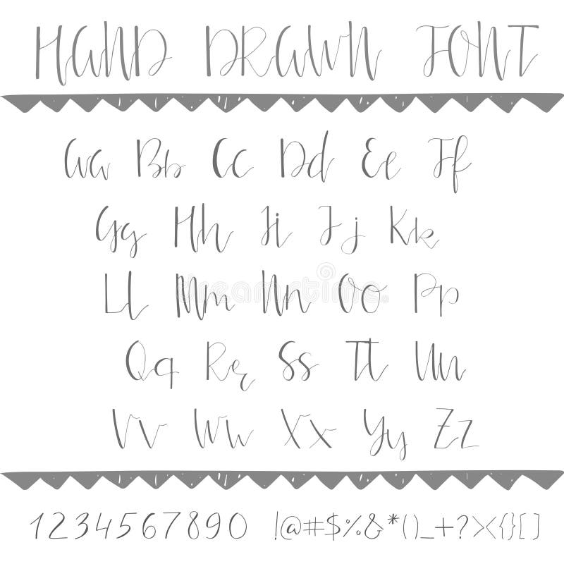 Fonte Scritta a Mano Di Calligrafia Illustrazione Vettoriale ...