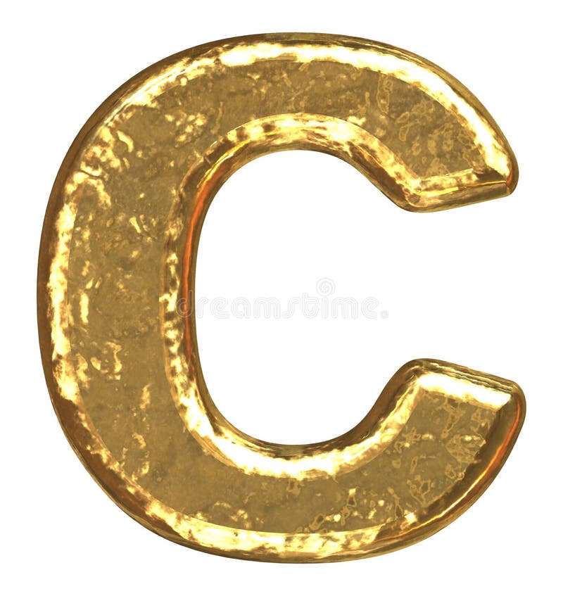 Fonte Tipografica Dorata. Lettera C. Illustrazione di Stock ...