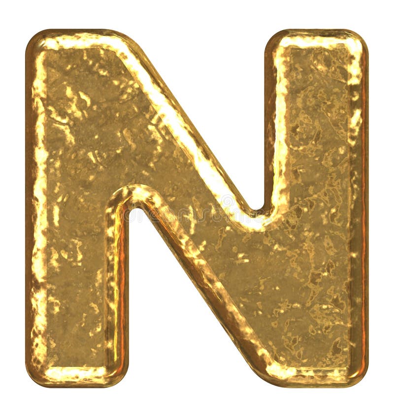 Carattere Dorato. Lettera N Illustrazione di Stock - Illustrazione di ...