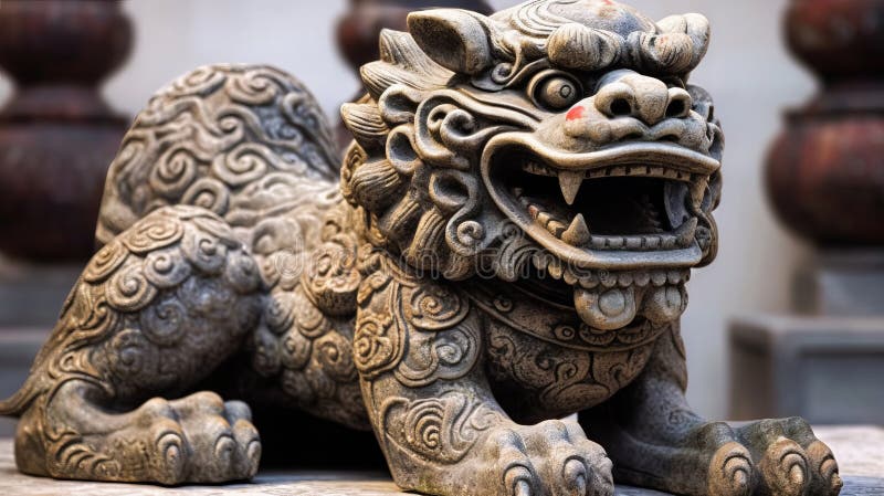 Foo Dog or Chinese Guard. Generative AI Stock Photo - Image of ornament ...