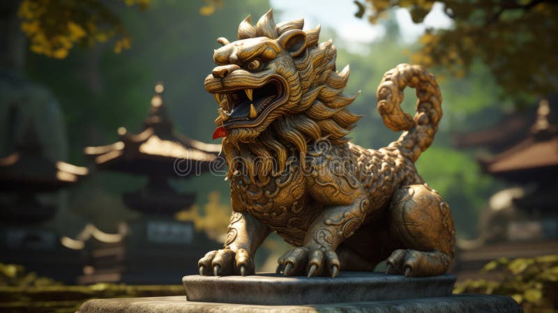 Foo Dog or Chinese Guard. Generative AI Stock Photo - Image of buddhist ...