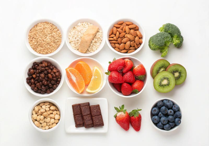 Food Collection, Separated on White Background. Stock Illustration ...