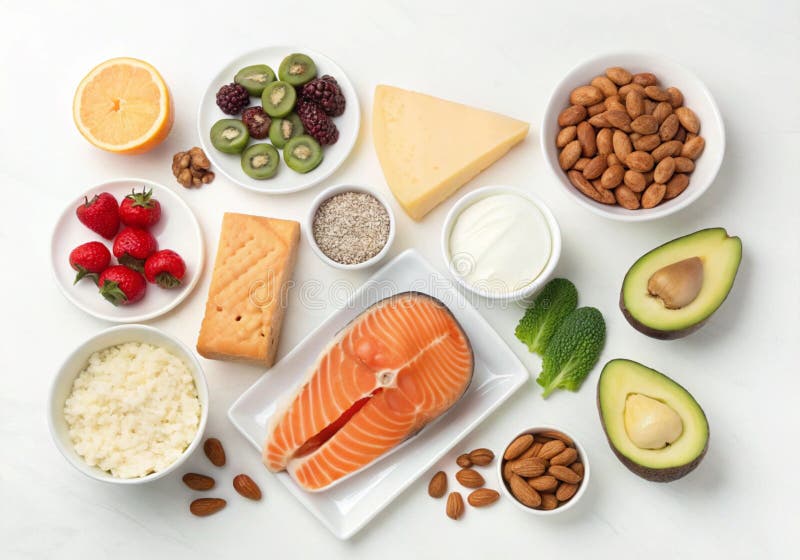 Food Collection, Separated on White Background. Stock Illustration ...