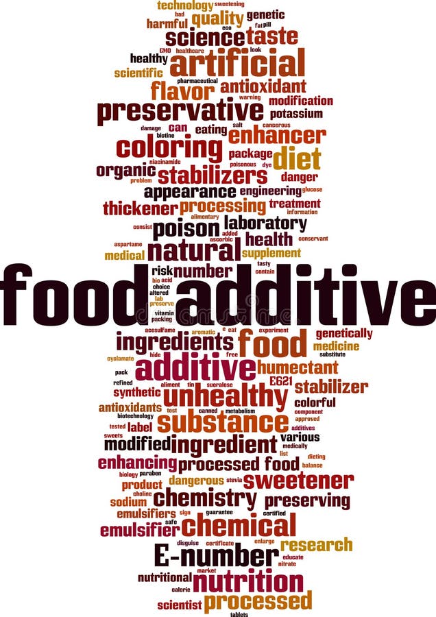 Food additive word cloud stock vector. Illustration of enumber - 277649432