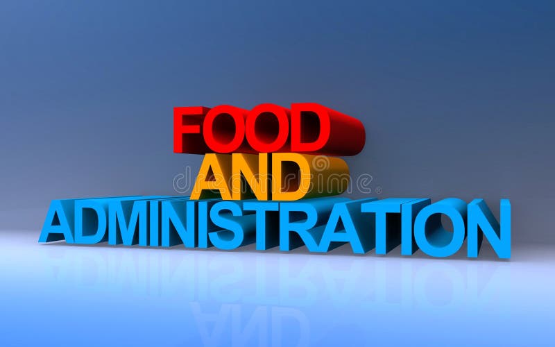 Food and Administration on Blue Stock Illustration - Illustration of ...