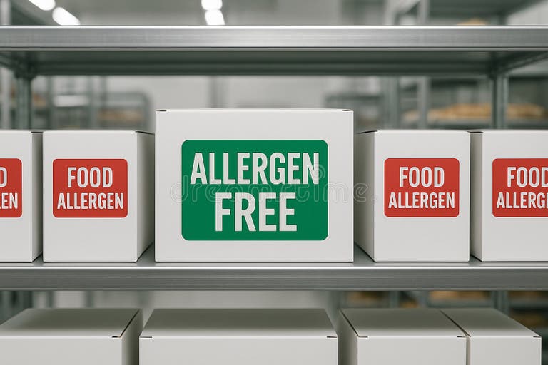 Food Allergen Distribution Using Labeled Storage Boxes on Metal ...