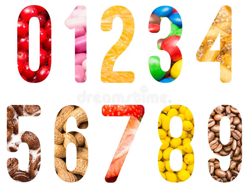 Food Alphabet Numbers Isolated Stock Photo - Image of fruits, eating ...