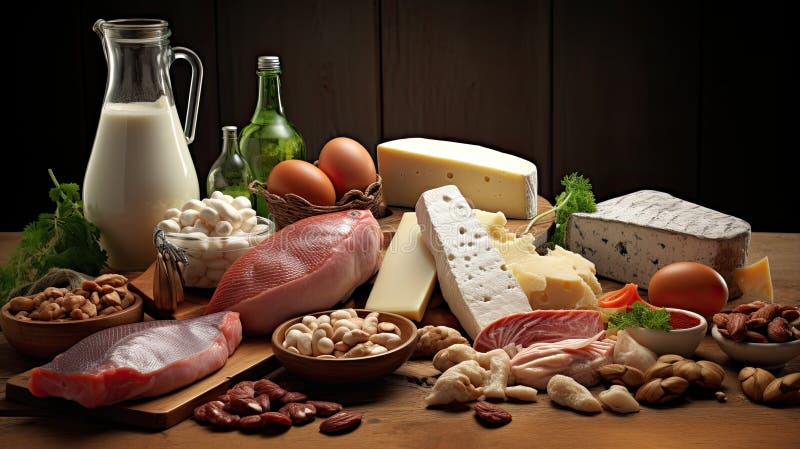 Food with Animal Protein Sources Stock Photo - Image of sources, slice ...