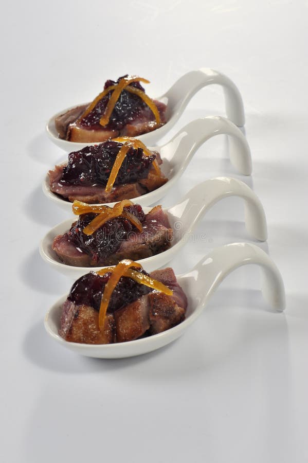 Food Appetizer of Duck Breast Stock Image - Image of catering ...