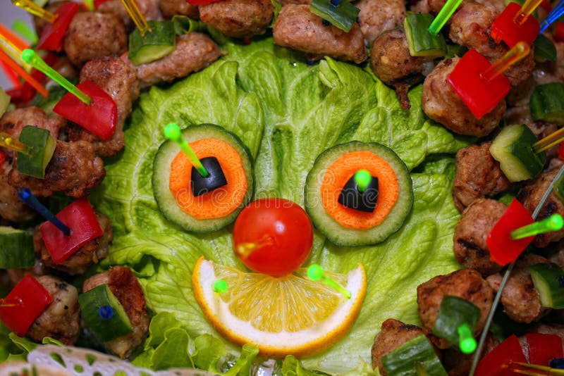 Food arrangement stock image. Image of smile, slice, meet - 25579725