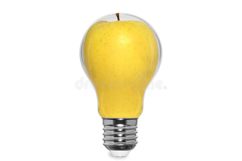 Food Art, Apple Shaped Light Bulb Stock Image - Image of electricity ...