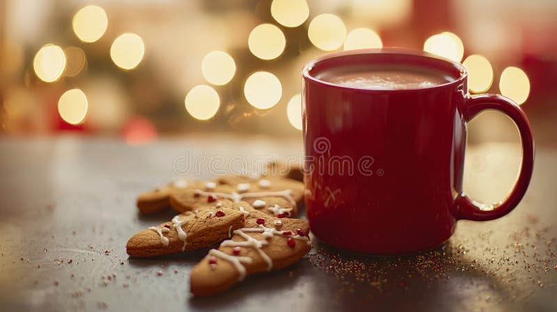 Food Art of a Gingerbread Man Drinking Hot Chocolate Stock Image ...
