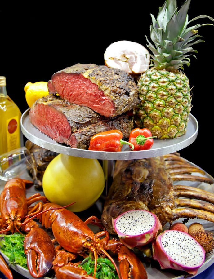 Food assortment stock image. Image of dinner, fries, grilled - 17792429