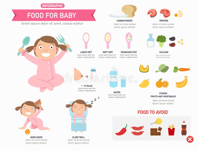 Food for Baby Infographic ,vector Stock Vector - Illustration of mood ...