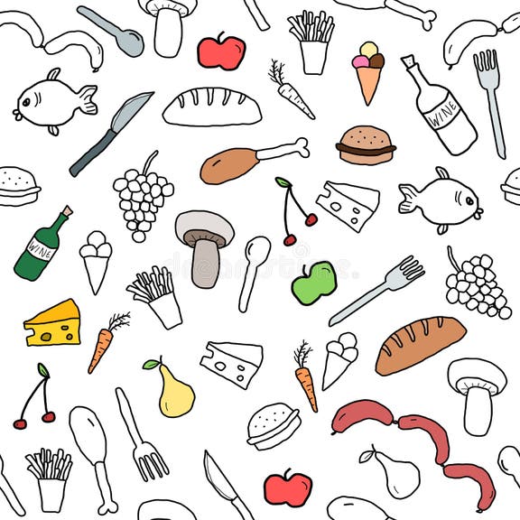 Foods Icons Background Stock Illustrations – 1,658 Foods Icons ...