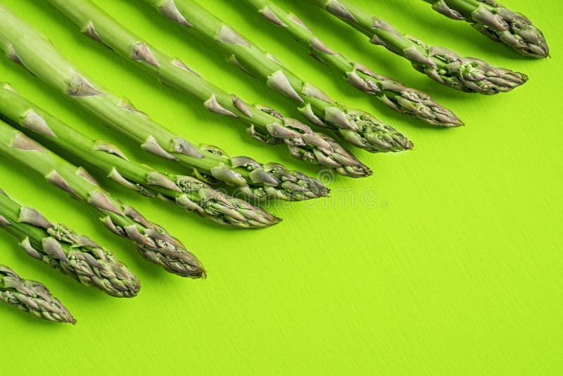 Texture of Fresh Green Asparagus, Top View. Stock Image - Image of ...