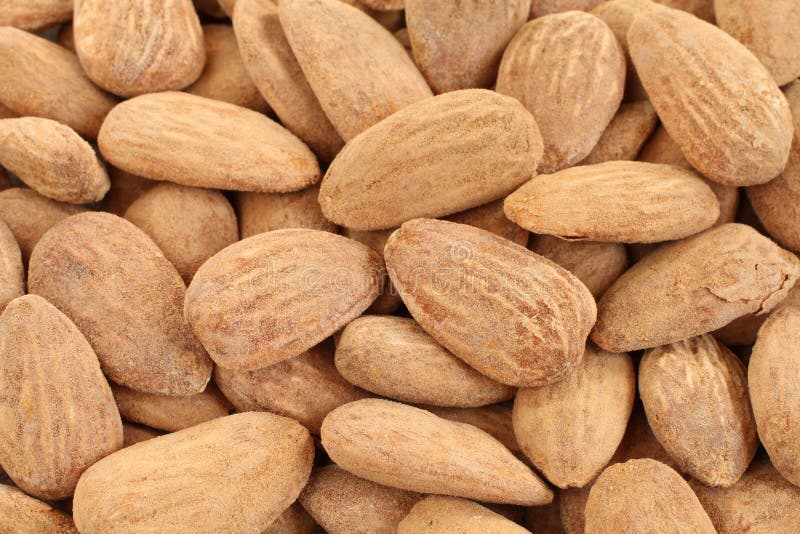 Food Background - Big Shelled Roasted Salted Almonds Situated ...