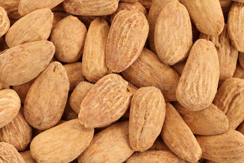 Food Background - Big Shelled Roasted Salted Almonds Situated ...