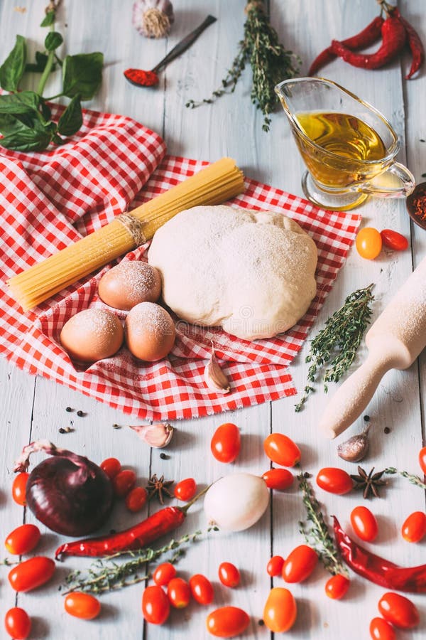 Food Background. Seasonings Flat Lay Stock Image - Image of cooking ...