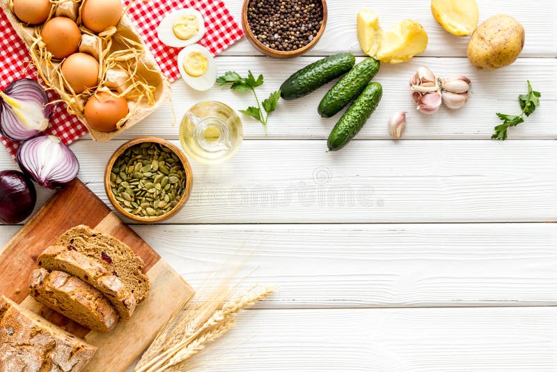 Food Background. Dinner Table with Fresh Homemade Food Stock Image ...