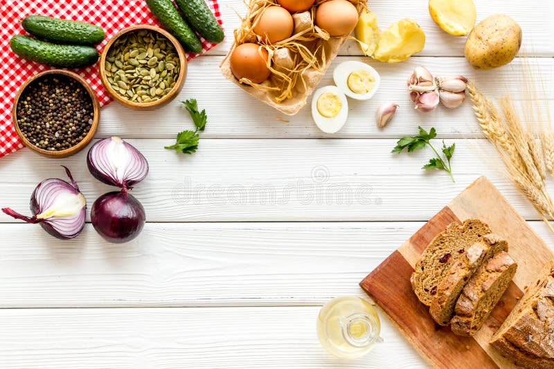 Food Background. Dinner Table with Fresh Homemade Food Stock Photo ...