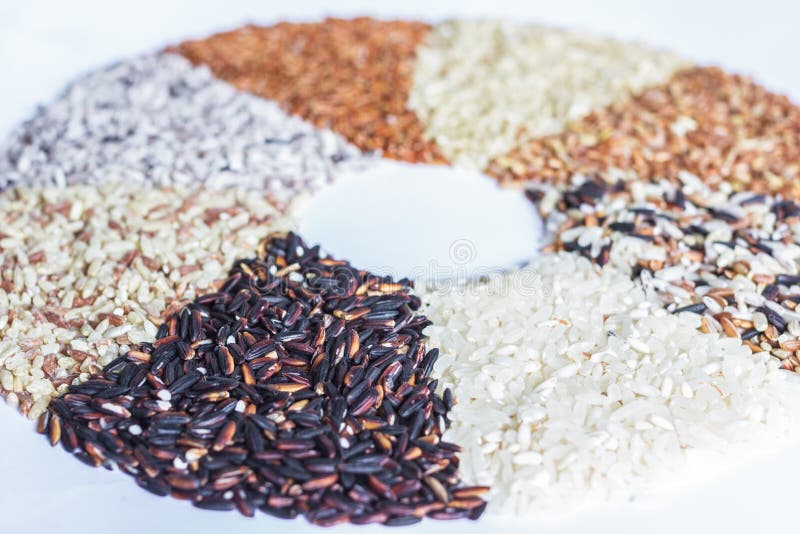 Food Background with of Rice Variety . Stock Image - Image of health ...