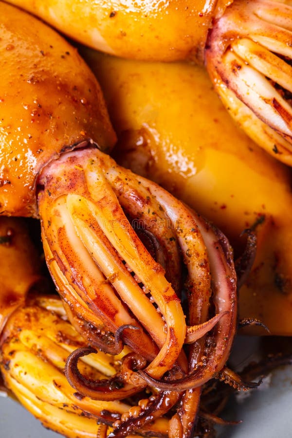 Texture of Cooked Squid Close-up Stock Photo - Image of cuisine ...