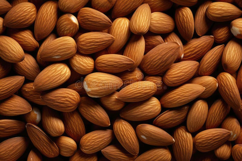 Top view of many almonds stock image. Image of background - 302800615