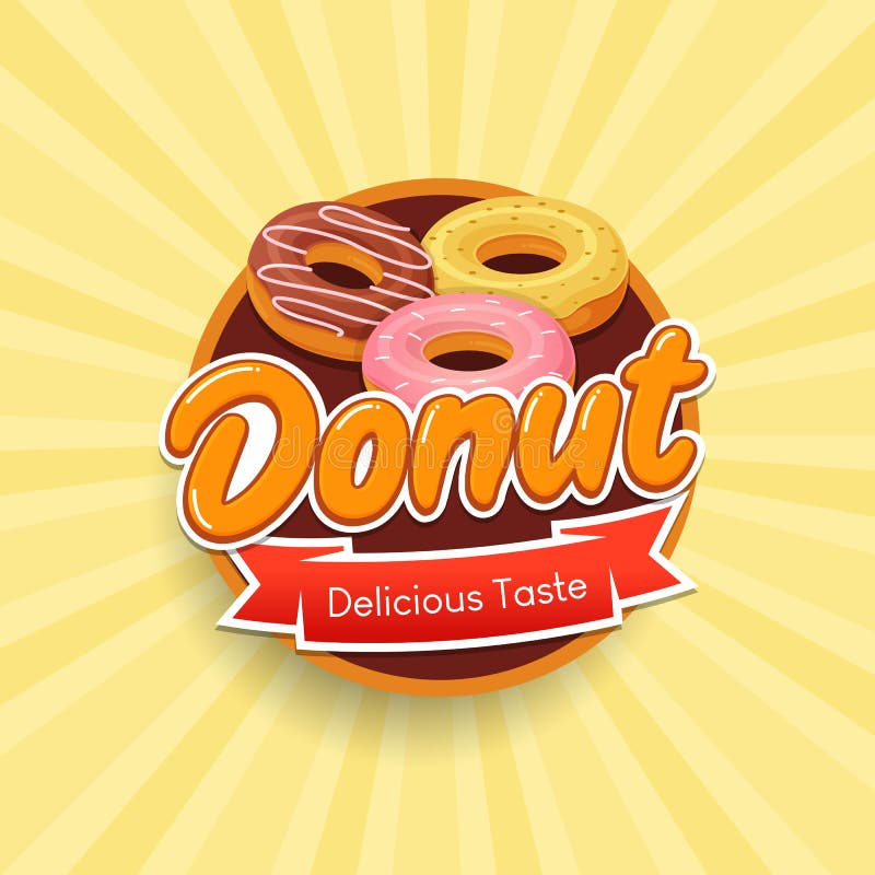 Donut Typographical Logo Design Concept for Label Packaging Stock ...