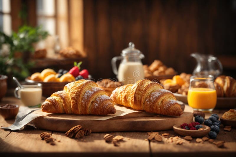 Food Bakery Bake Breakfast Photography Background. Ai Generative Stock ...