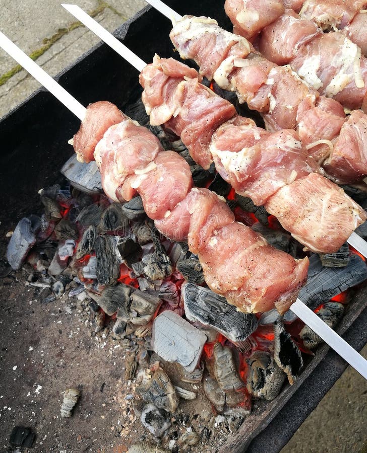 Food Barbecue Outdoors Close-up Coal Stock Image - Image of coal ...