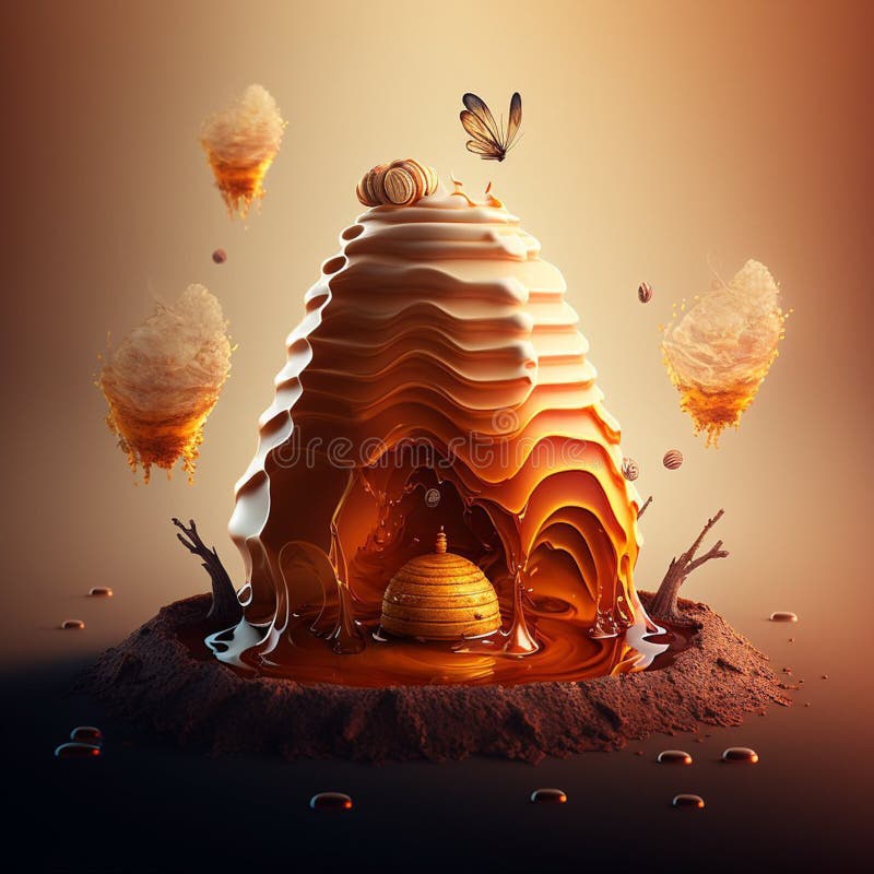 Food with bee stock illustration. Illustration of cartoon - 271317707