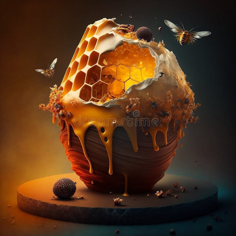 Food with bee stock illustration. Illustration of darkness - 271317761