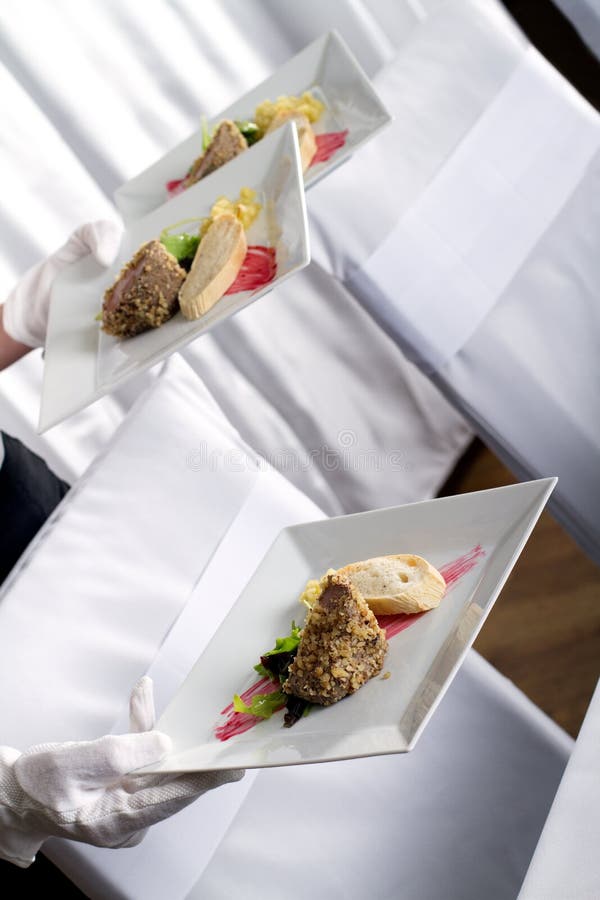 Wedding food being served stock image. Image of shirt - 1513331