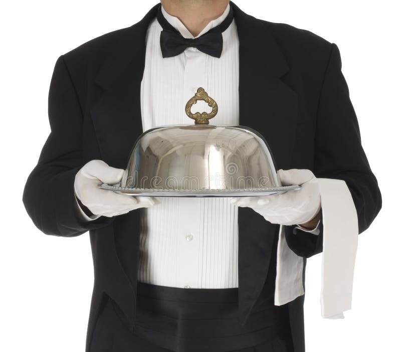 Butler and silver service stock image. Image of waiter - 12034577