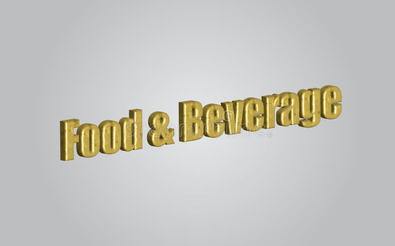 Distinctive Vector Text Food & Beverage_3D Gold Stock Vector ...