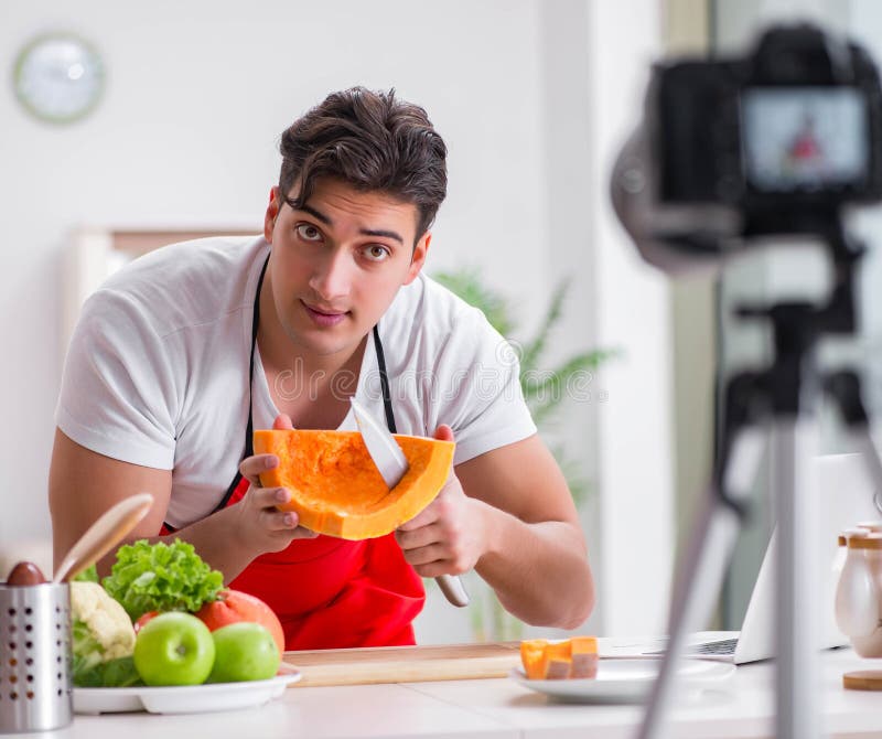 Food Blogger Working in the Kitchen Stock Image - Image of dish, hobby ...