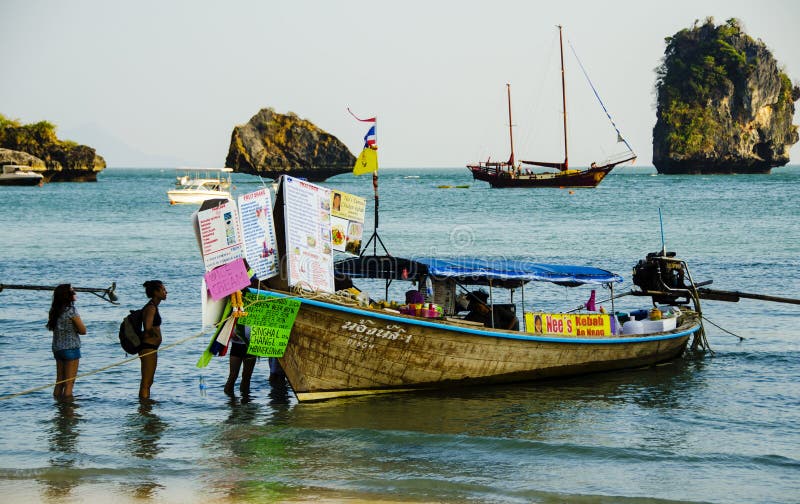 Food boat editorial stock photo. Image of longtail, queue - 29607978