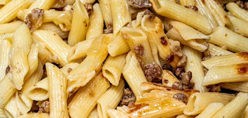Food, Boiled Pasta with Minced Meat Stock Photo - Image of culinary ...