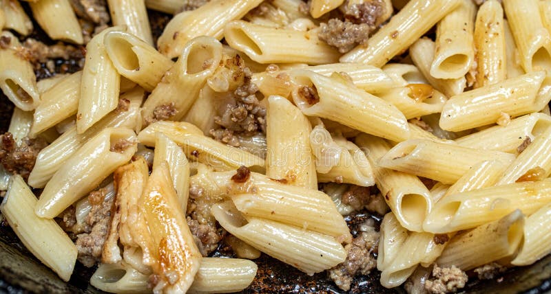 Food, Boiled Pasta with Minced Meat Stock Photo - Image of cuisine ...