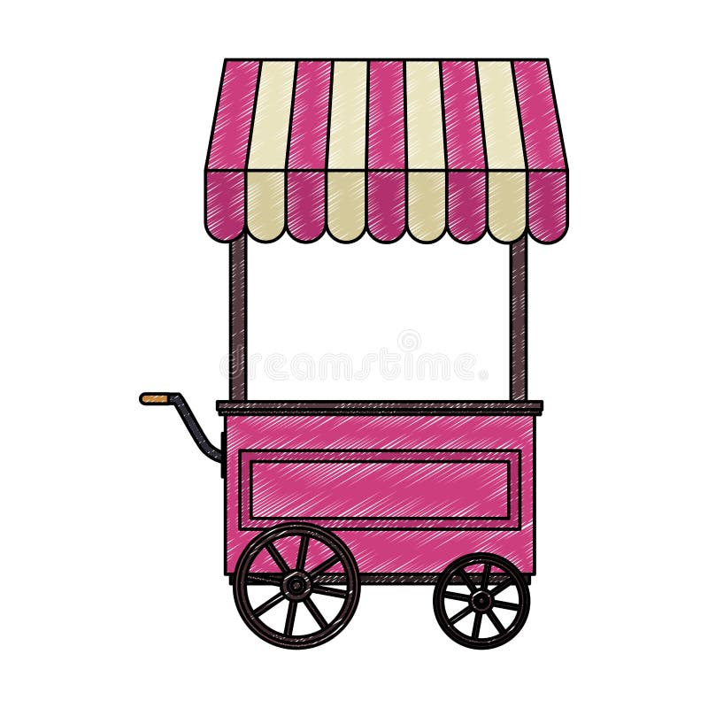 Food booth cart scribble stock vector. Illustration of scribble - 145549103