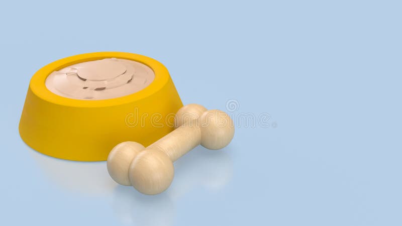 The Food in Bowl for Pet Concept 3d Rendering Stock Illustration ...