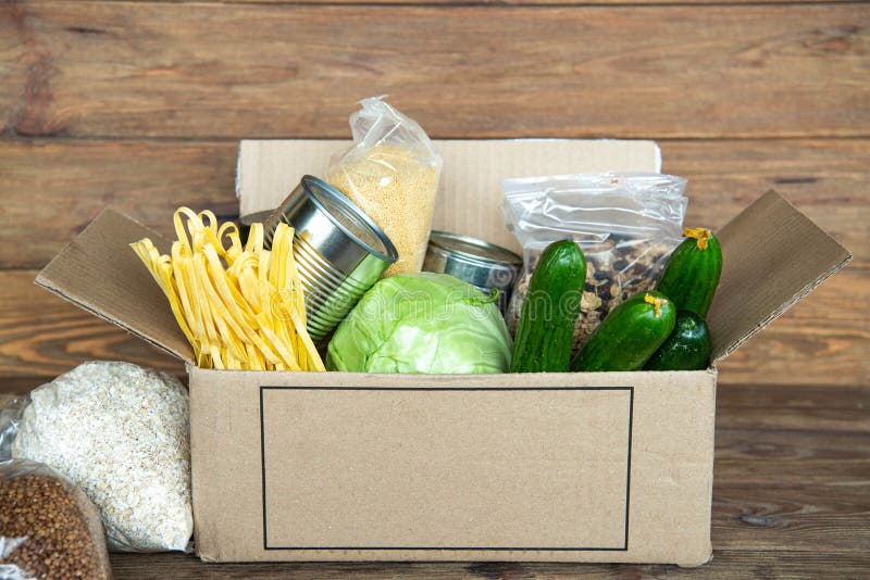 Food Box, Donation, Delivery. Stock Photo - Image of basket, delivery ...