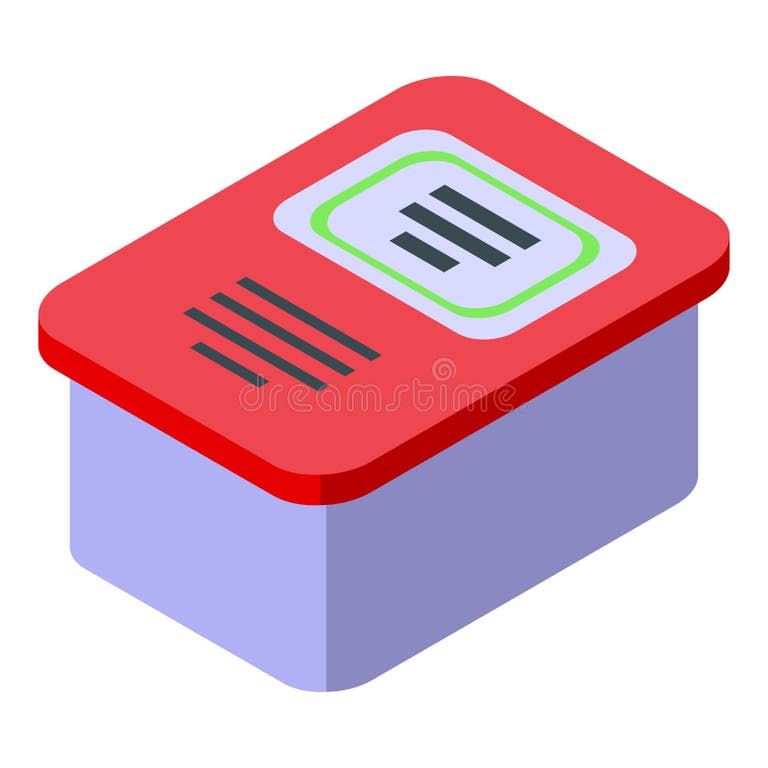 Food Box Icon Isometric Vector. Plastic Lunch Container Stock Vector ...