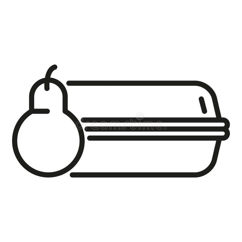 Food Box Icon Outline Vector. School Lunch Stock Vector - Illustration ...