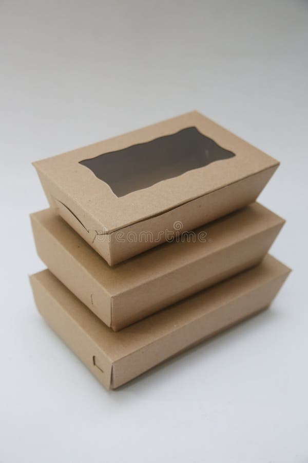 Food Boxes of Various Sizes from Cardboard Stock Photo - Image of clear ...