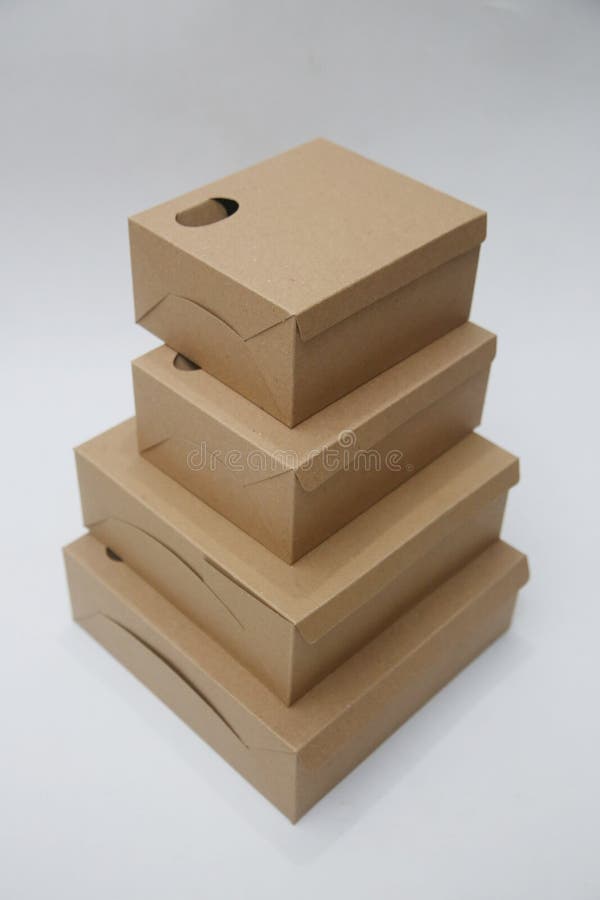 Food Boxes of Various Sizes from Cardboard Stock Photo - Image of ...
