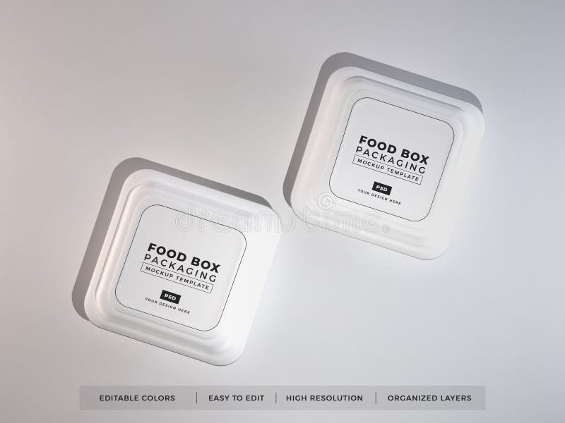 Styrofoam Food Box Packaging 3D Mockup Scene Stock Illustration ...