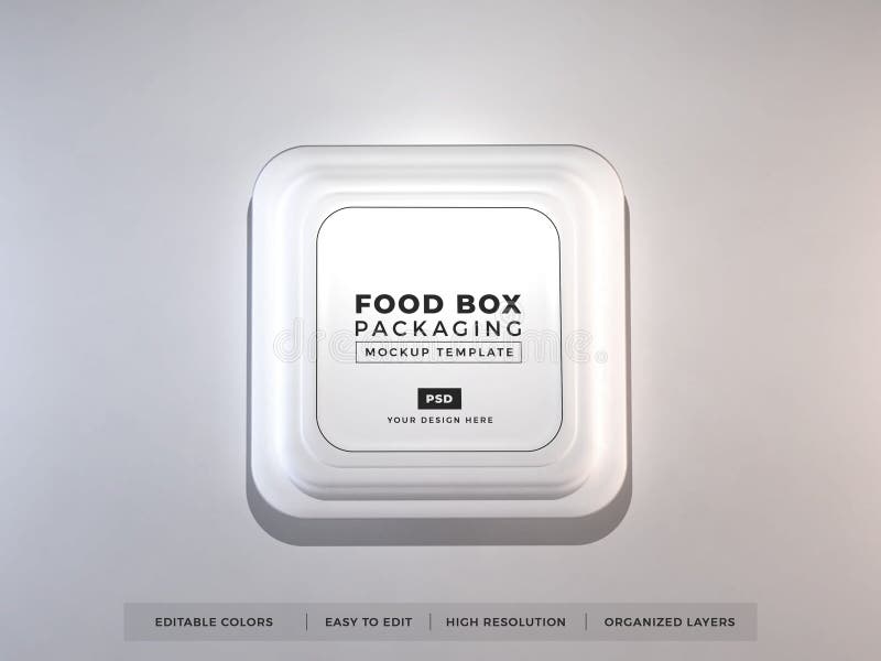 Styrofoam Food Box Packaging 3D Mockup Scene Stock Illustration ...